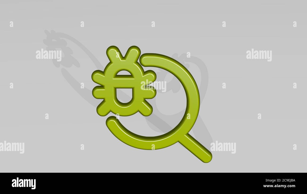computer bug search made by 3D illustration of a shiny metallic ...