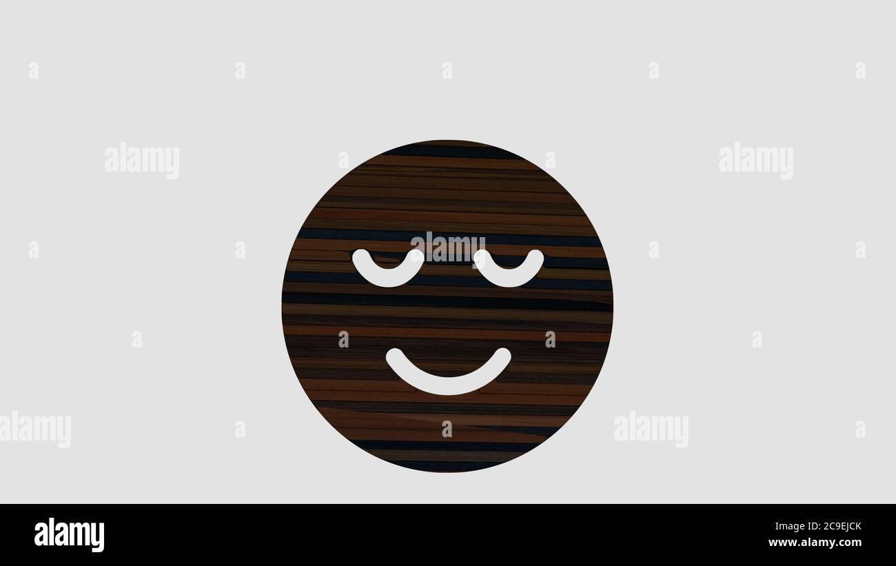 smiley smile casting shadow with two lights. 3D illustration of ...