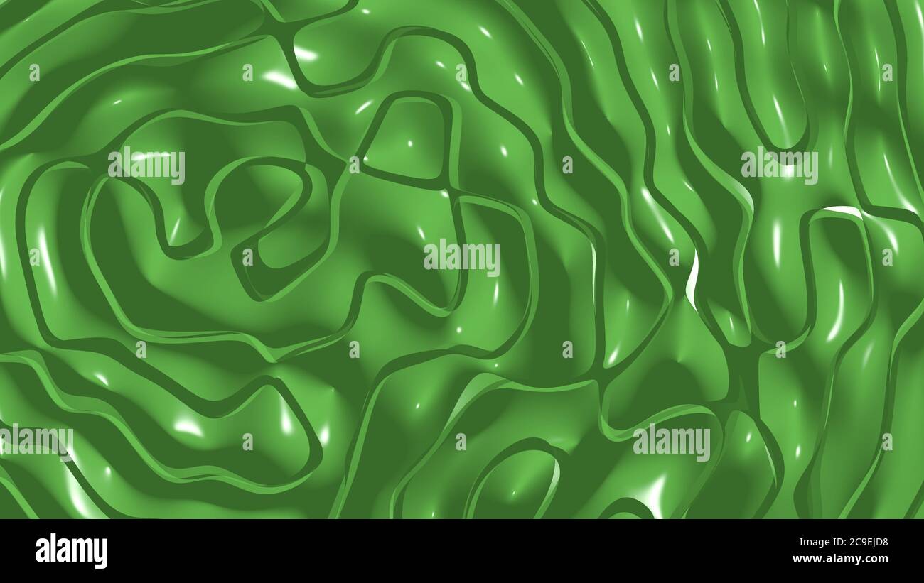 Plain 3D abstract background of monochromic SLIMY GREEN color with ...