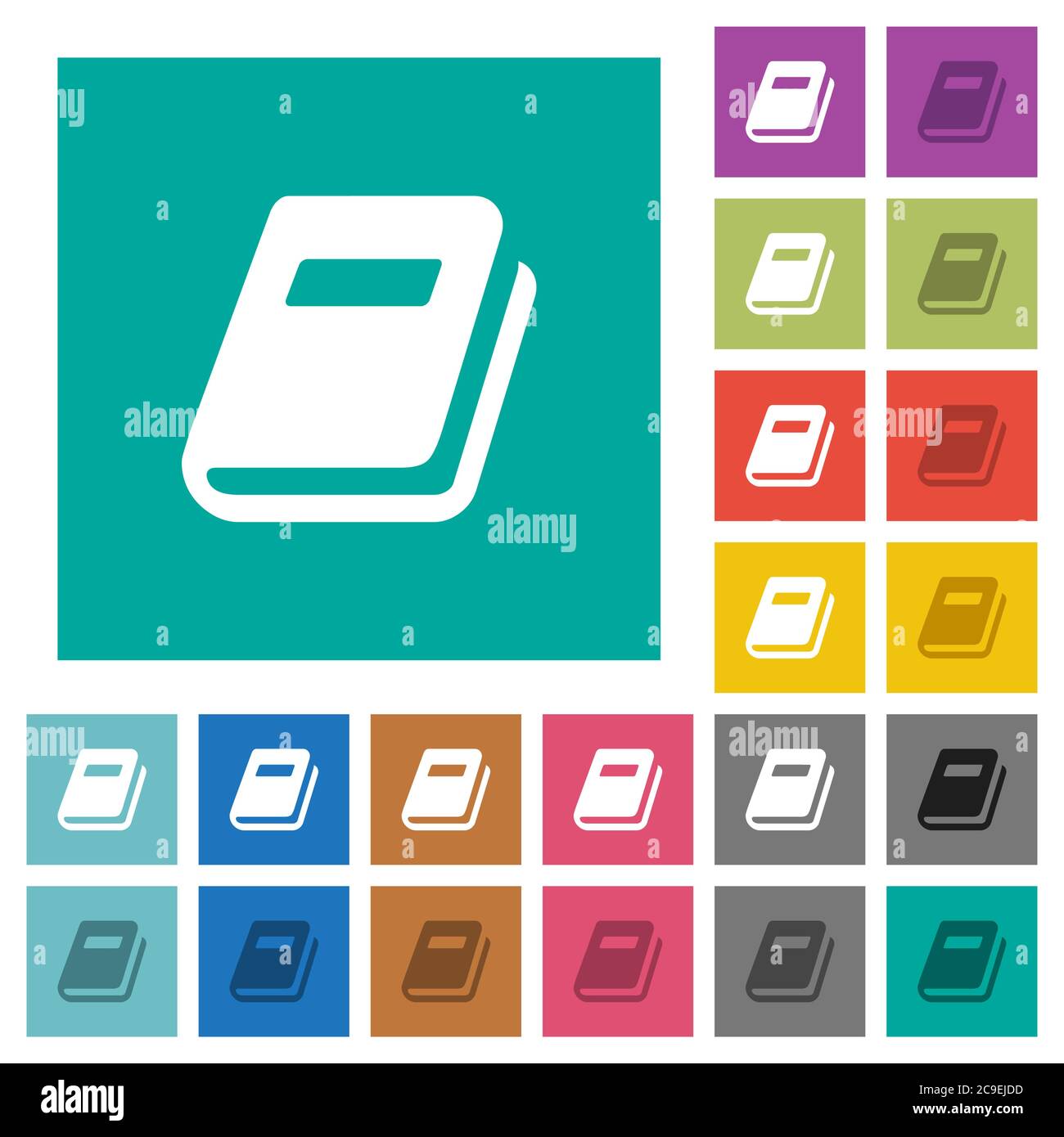 Personal diary multi colored flat icons on plain square backgrounds ...