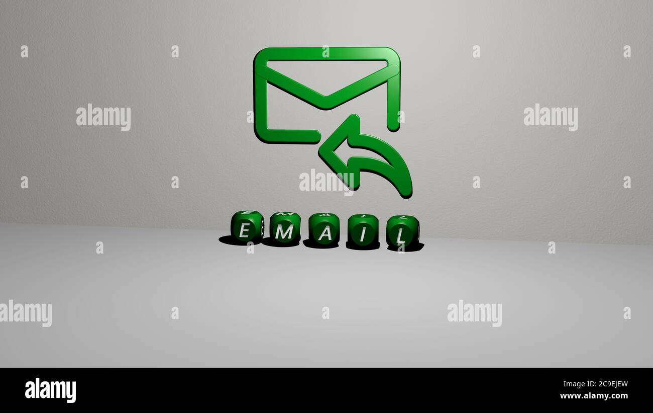 3D graphical image of EMAIL vertically along with text built by ...