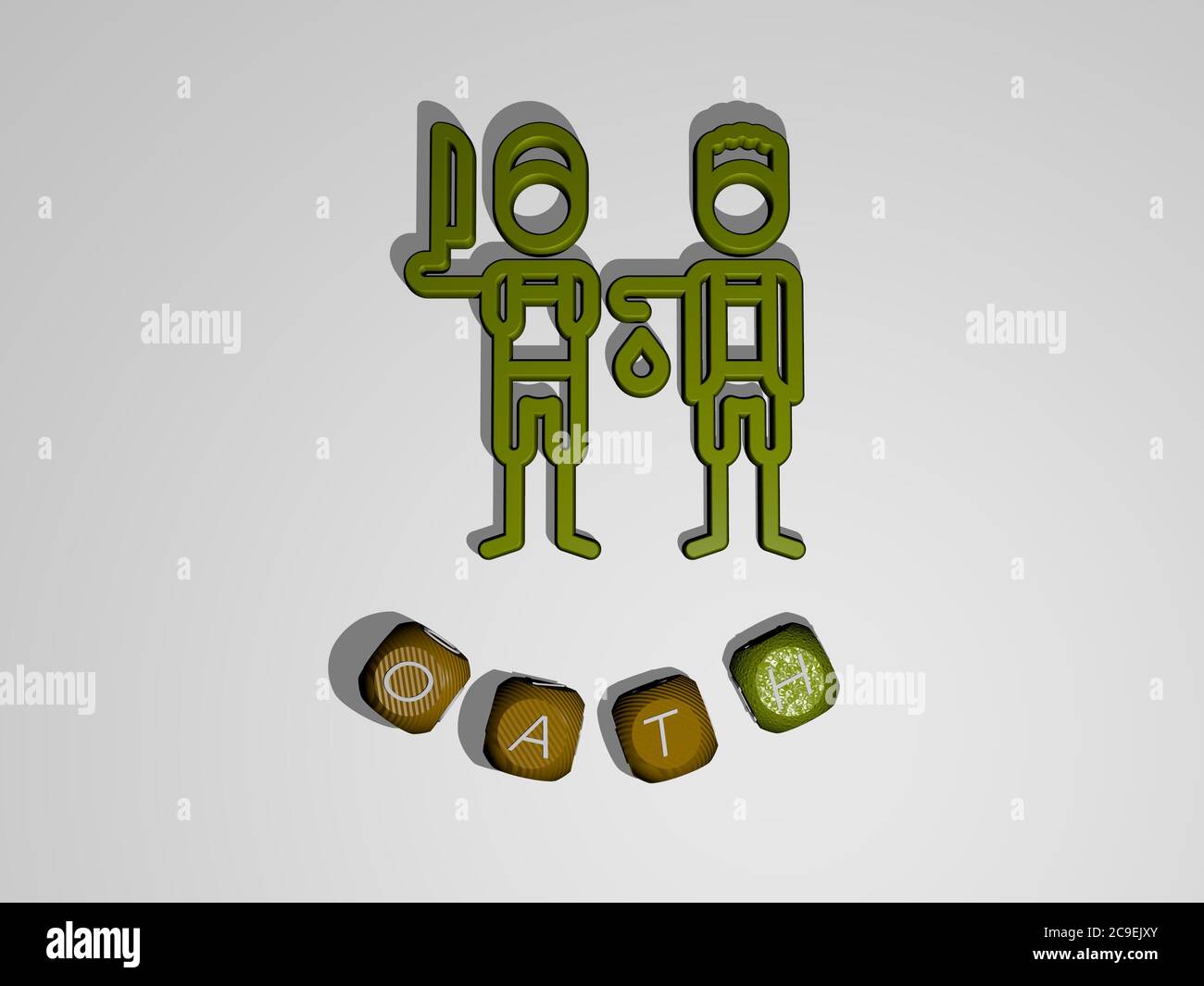 3D illustration of oath graphics and text around the icon made by ...