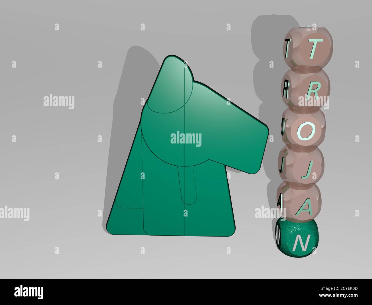 3D illustration of TROJAN graphics and text around the icon made by ...