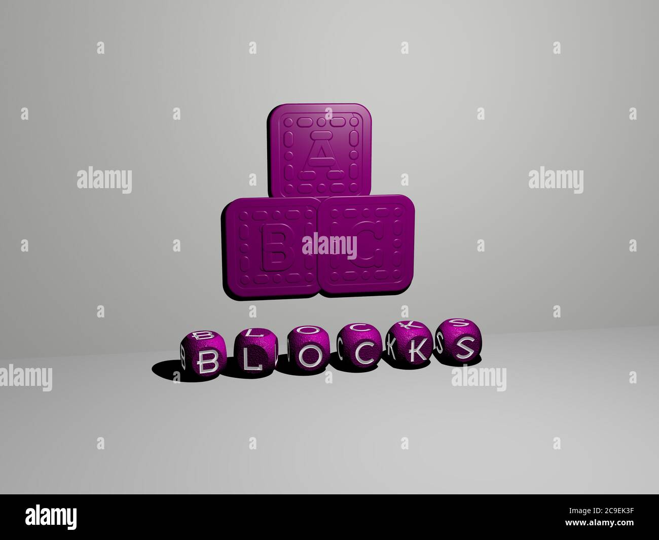 3D graphical image of BLOCKS vertically along with text built by ...