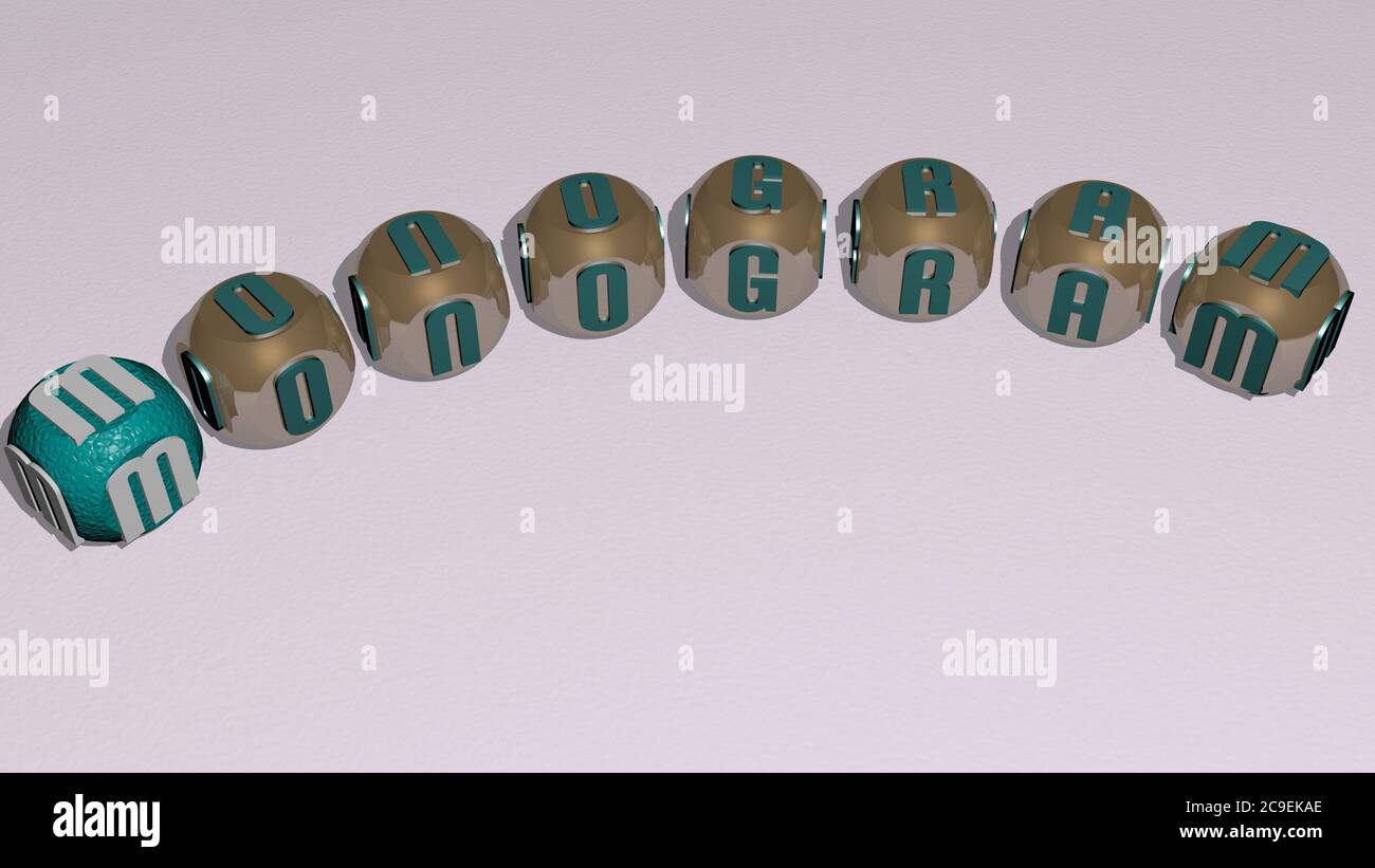 MONOGRAM combined by dice letters and color crossing for the related ...