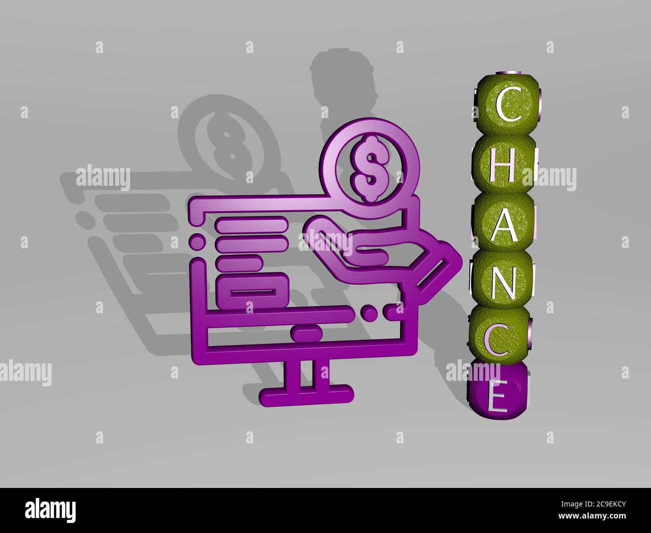 3D illustration of CHANCE graphics and text around the icon made by ...