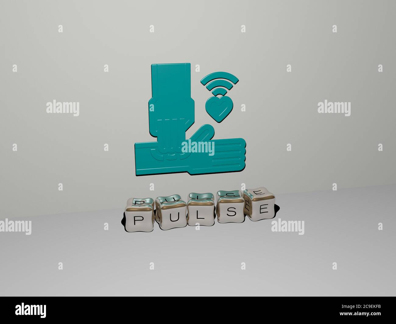 3D graphical image of PULSE vertically along with text built by ...