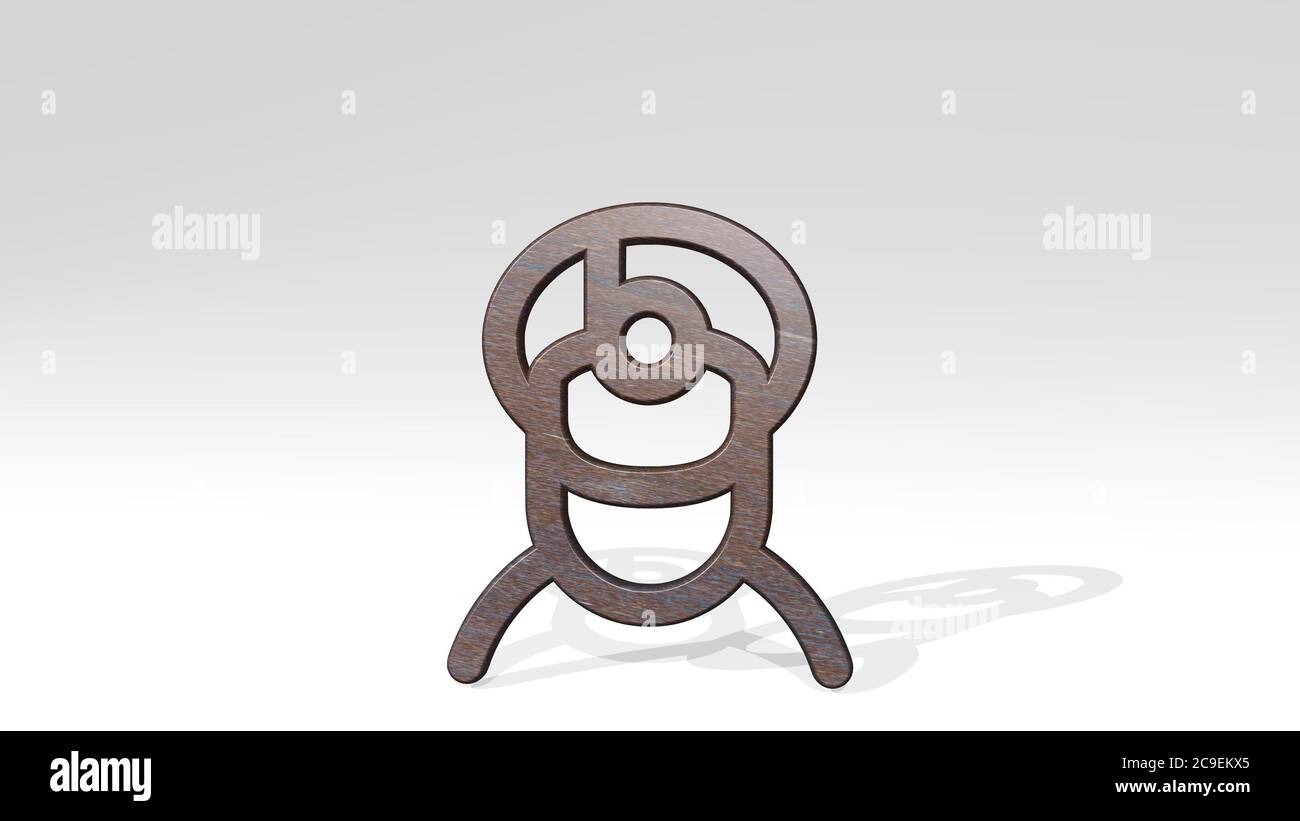 RELIGION MAN INDIAN casting shadow with two lights. 3D illustration of ...