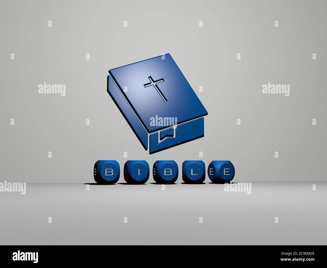 3D graphical image of BIBLE vertically along with text built by ...