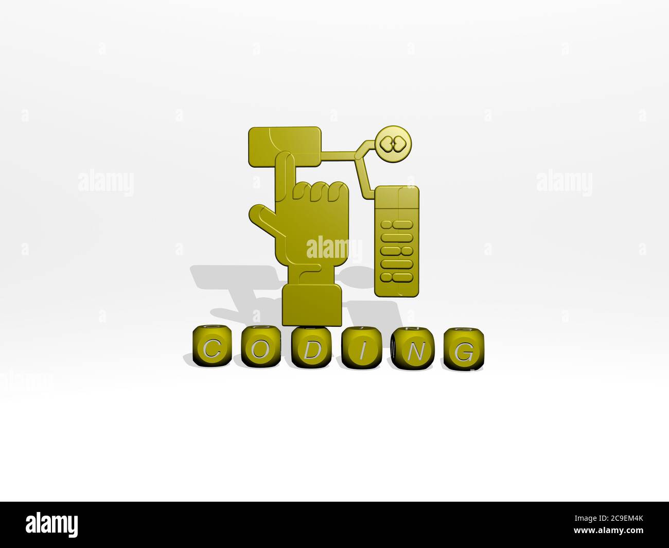 3D graphical image of coding vertically along with text built by ...