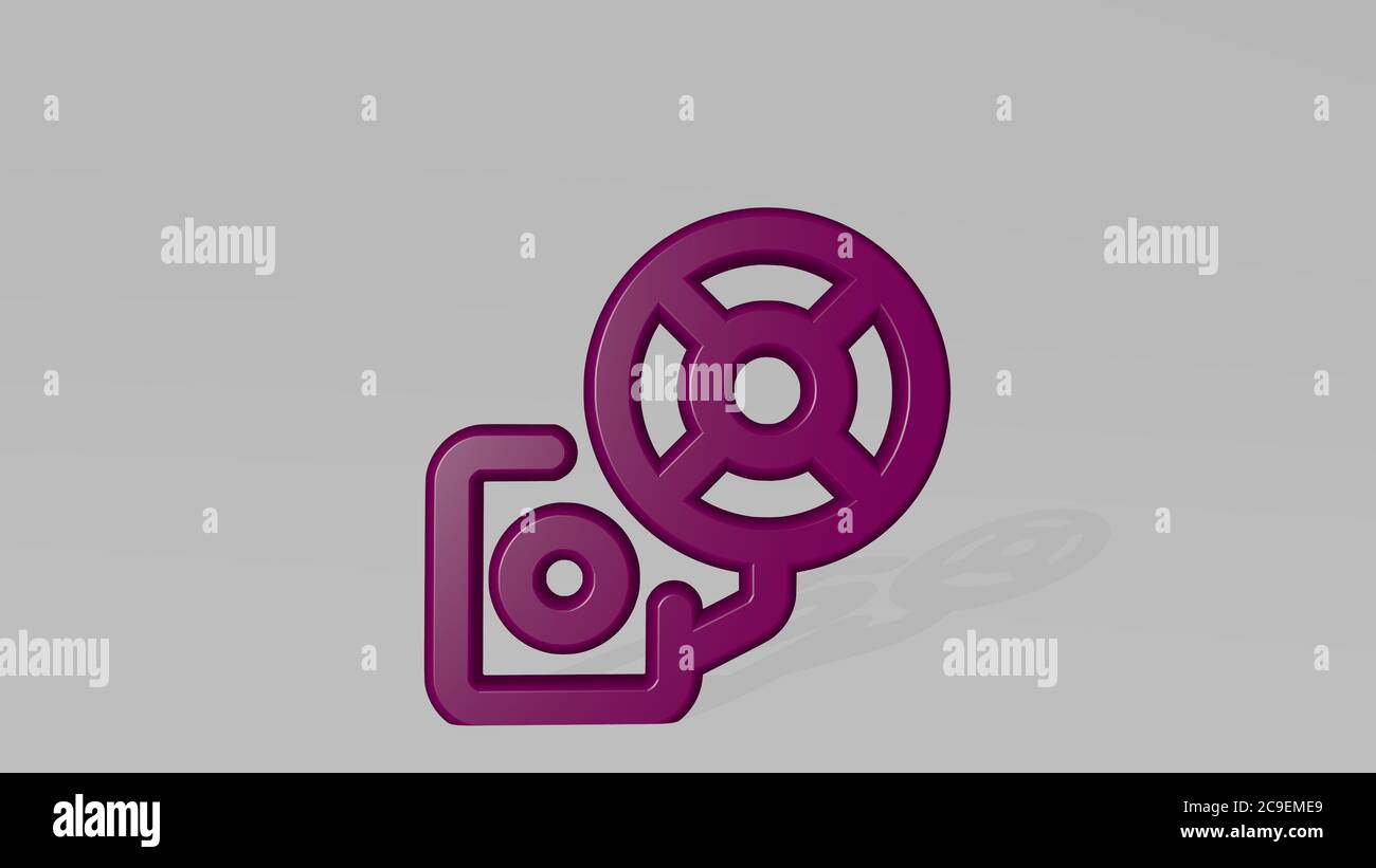 vintage camera flash made by 3D illustration of a shiny metallic ...