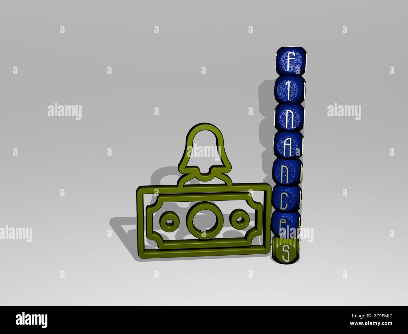 3D illustration of finances graphics and text around the icon made by ...