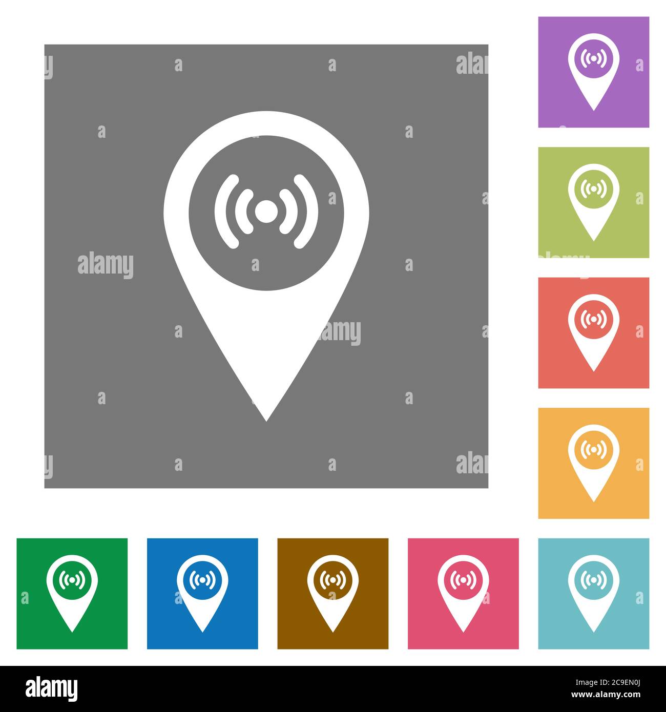 Free wifi hotspot flat icons on simple color square backgrounds Stock ...