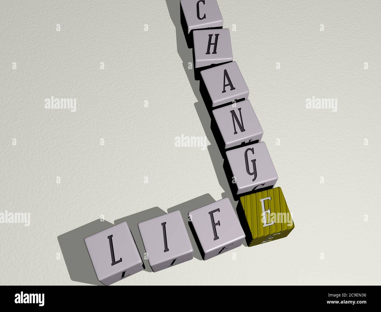 LIFE CHANGE combined by dice letters and color crossing for the related ...