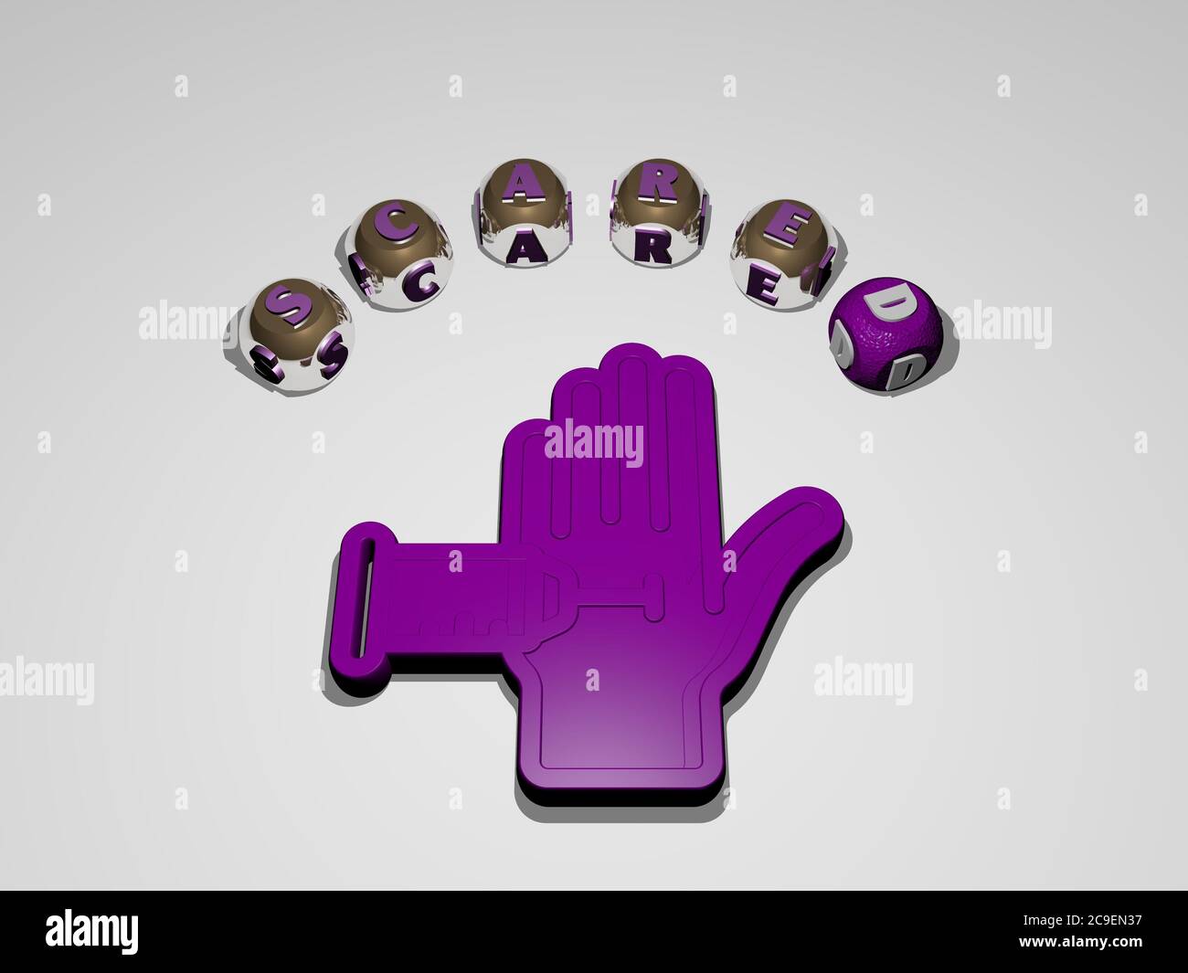 3D illustration of SCARED graphics and text around the icon made by ...