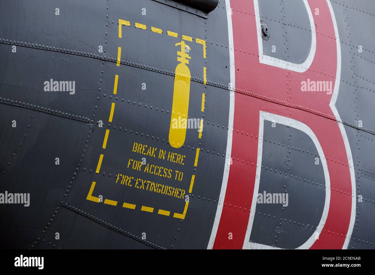 Detail of aircraft power sources and equipment on display to public ...