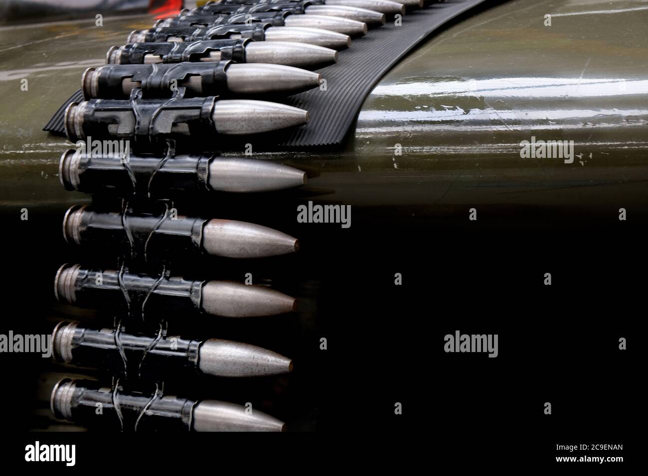 Detail of aircraft power sources and equipment on display to public ...