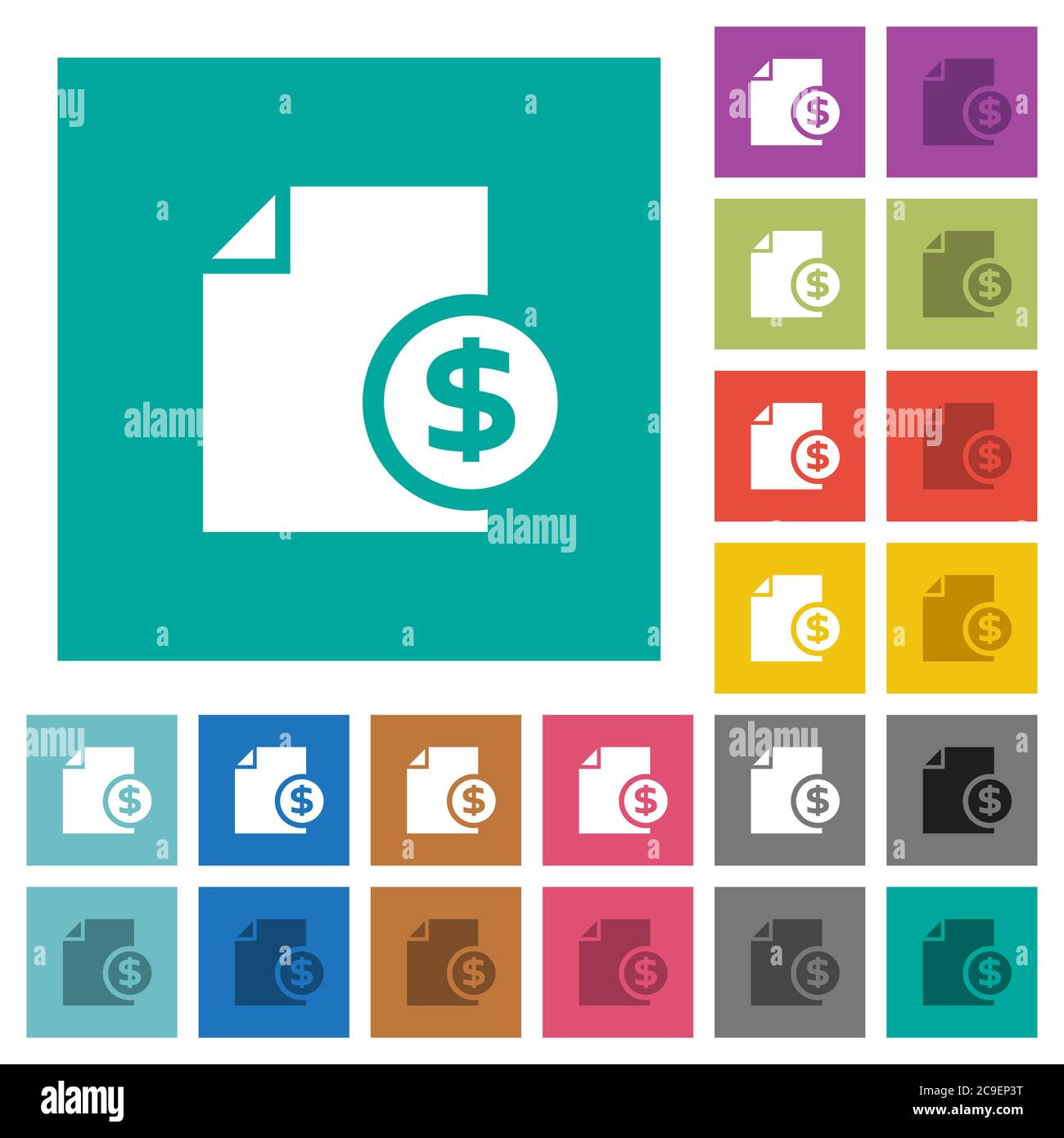 Pound financial report multi colored flat icons on plain square ...