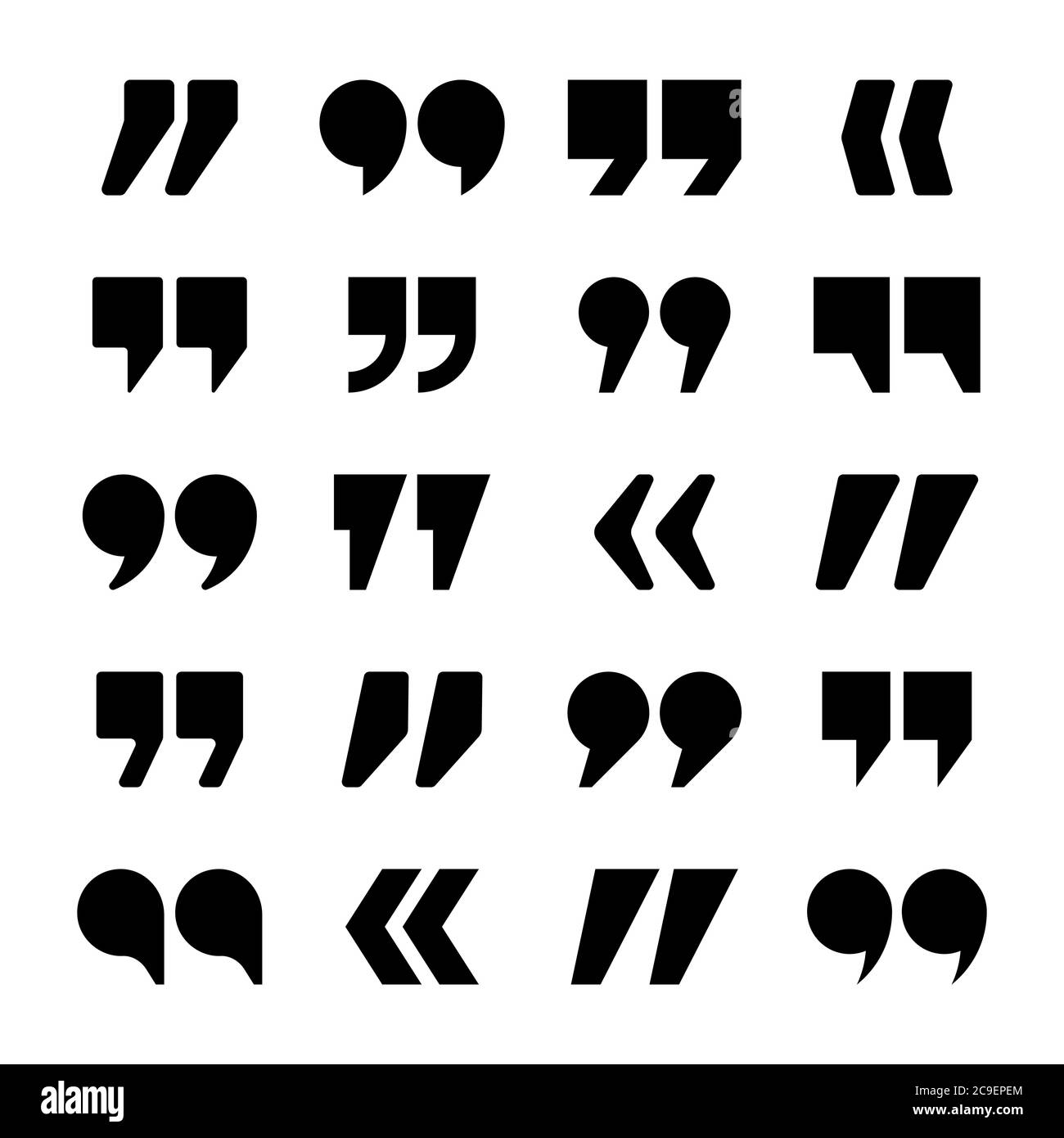 Double quotation marks Cut Out Stock Images & Pictures - Alamy