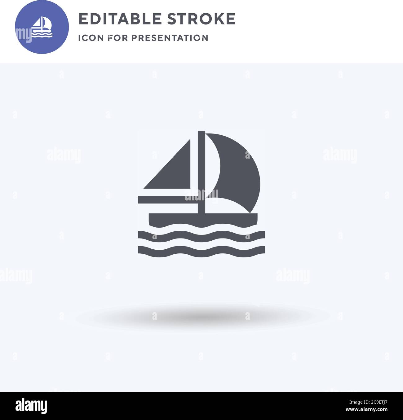 Sailing icon vector, filled flat sign, solid pictogram isolated on ...