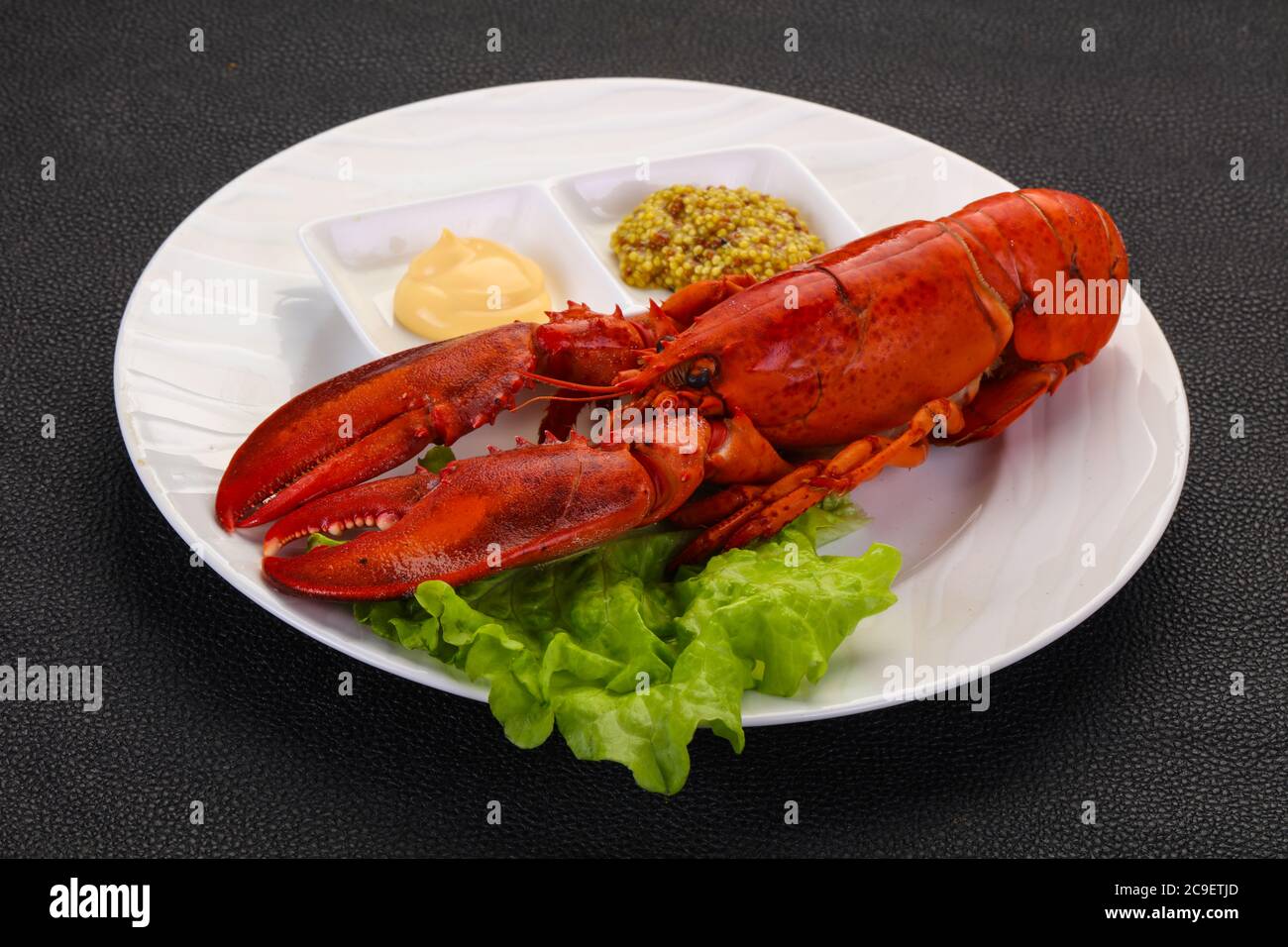 Luxury Lobster with sauces - ready for eat Stock Photo - Alamy