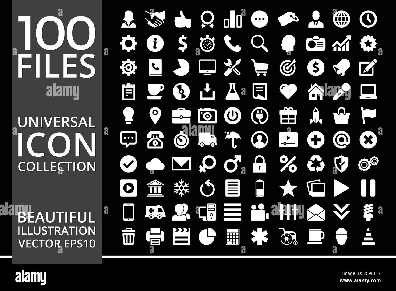 Healthcare quality vector icons Black and White Stock Photos & Images ...