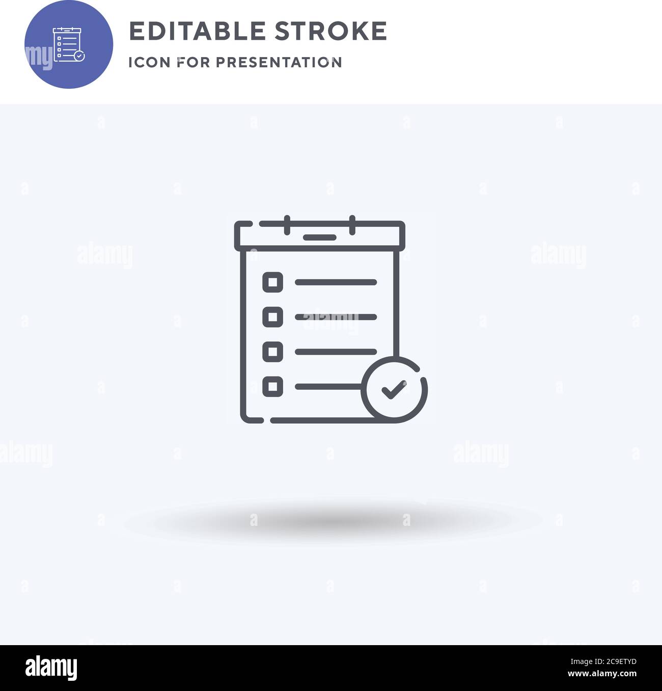 Checklist icon vector, filled flat sign, solid pictogram isolated on ...