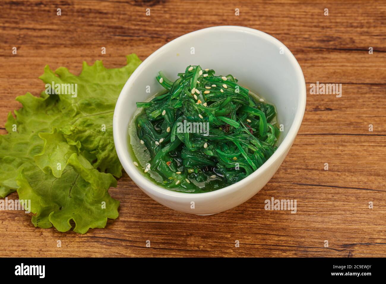 Green Chuka Seaweed Salad Isolated on White Background Top View. Wakame ...