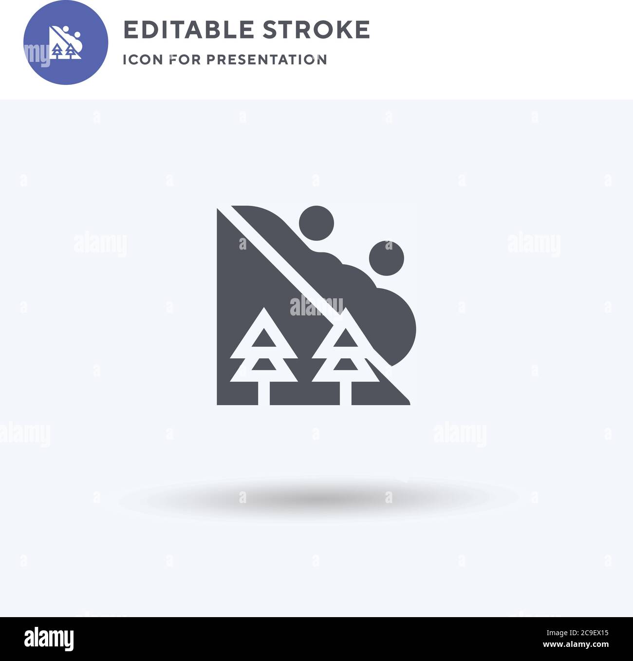 Avalanche icon vector, filled flat sign, solid pictogram isolated on ...