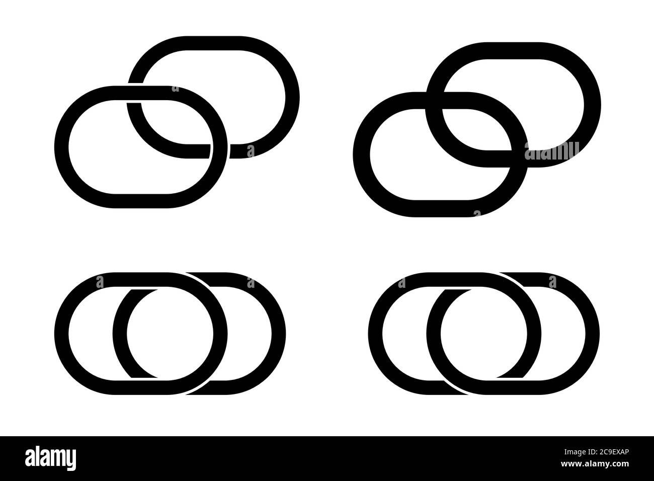 Link paper clip black and white icon set Stock Vector Image & Art - Alamy