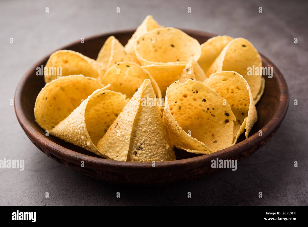 Capad Cones or Papadum in Cone shape, Traditional indian side dish ...