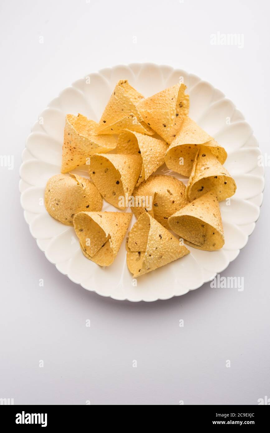 Capad Cones or Papadum in Cone shape, Traditional indian side dish ...