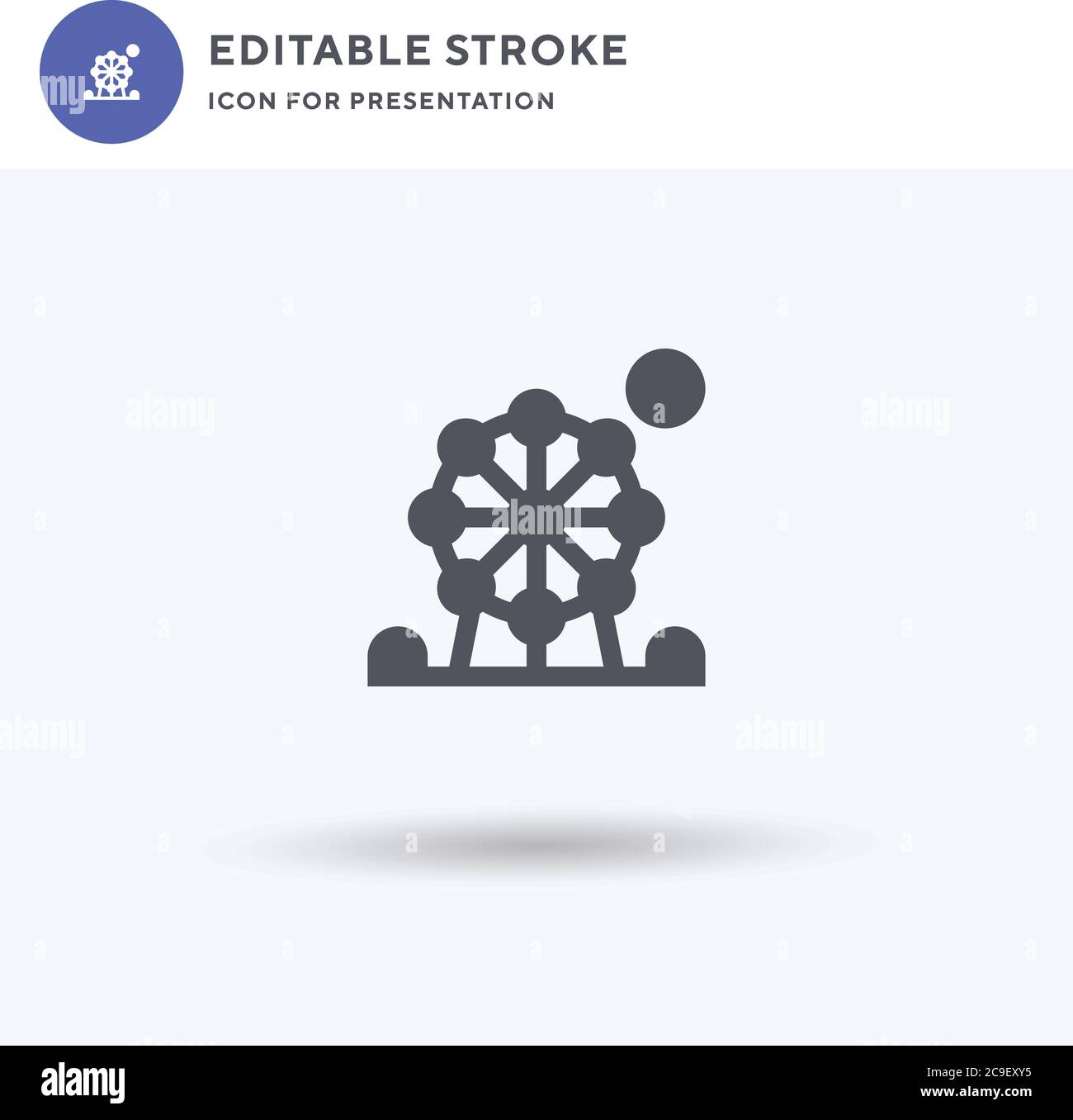 Ferris Wheel icon vector, filled flat sign, solid pictogram isolated on ...