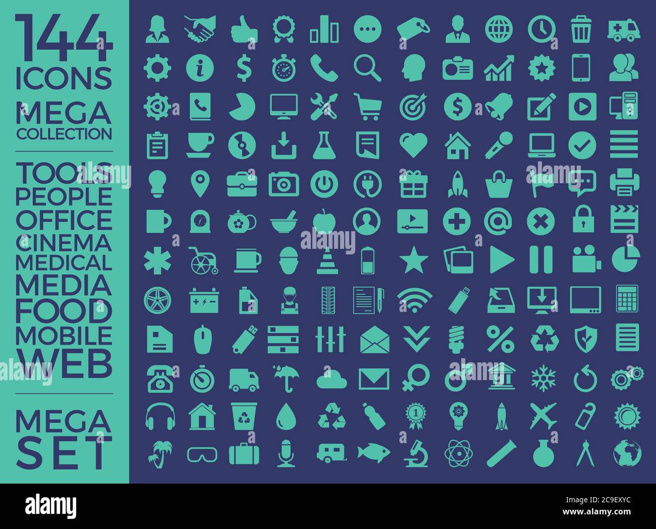 Set Of Icons, Quality Universal Pack, Big Icon Collection Vector Design ...