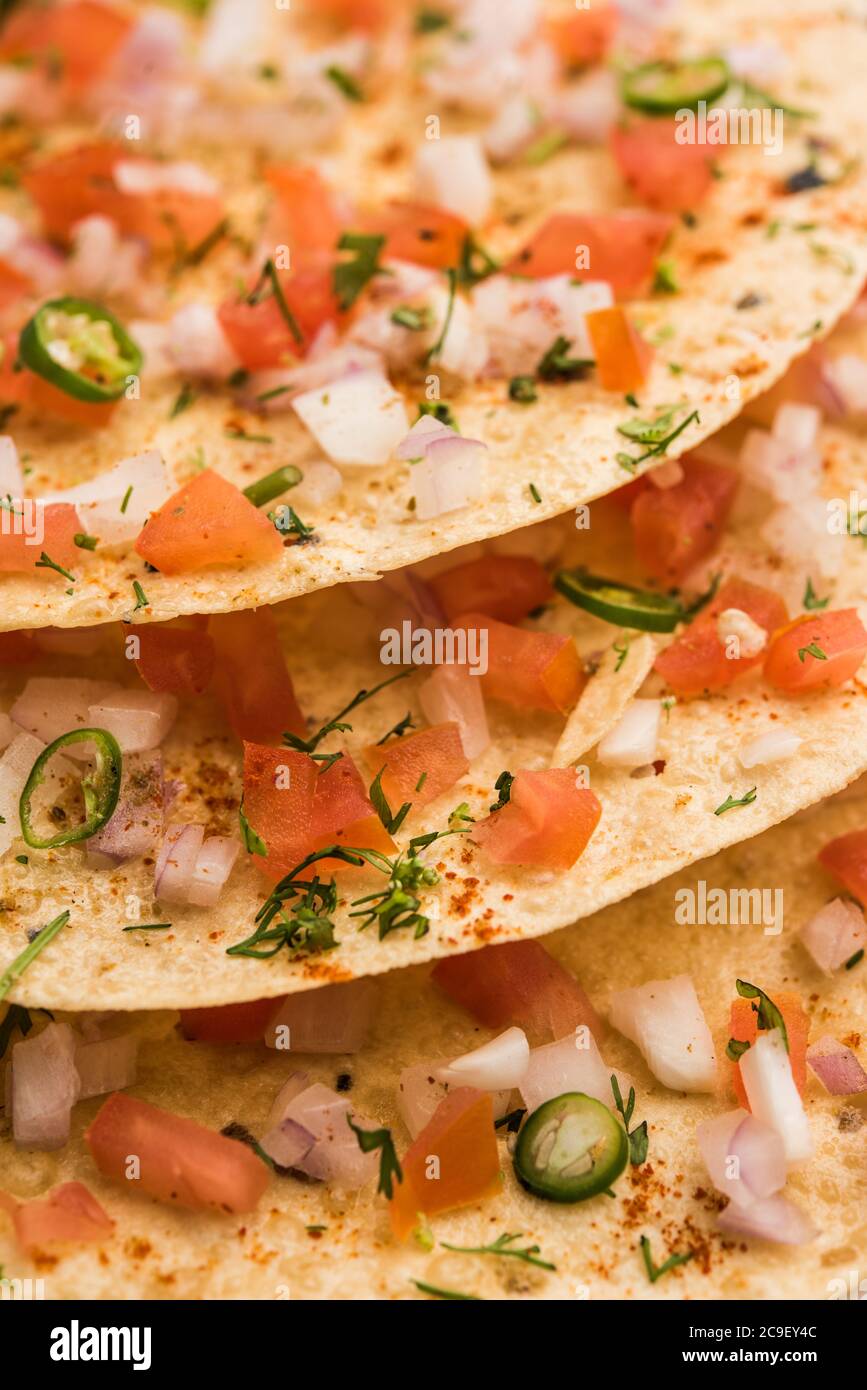 Masala Papad or papadum is a delicious Indian snack made using roasted ...
