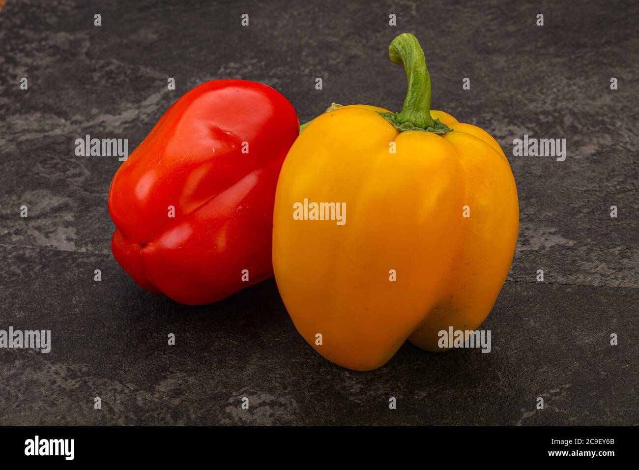 Two Ripe sweet Bulgarian bell peppers Stock Photo - Alamy