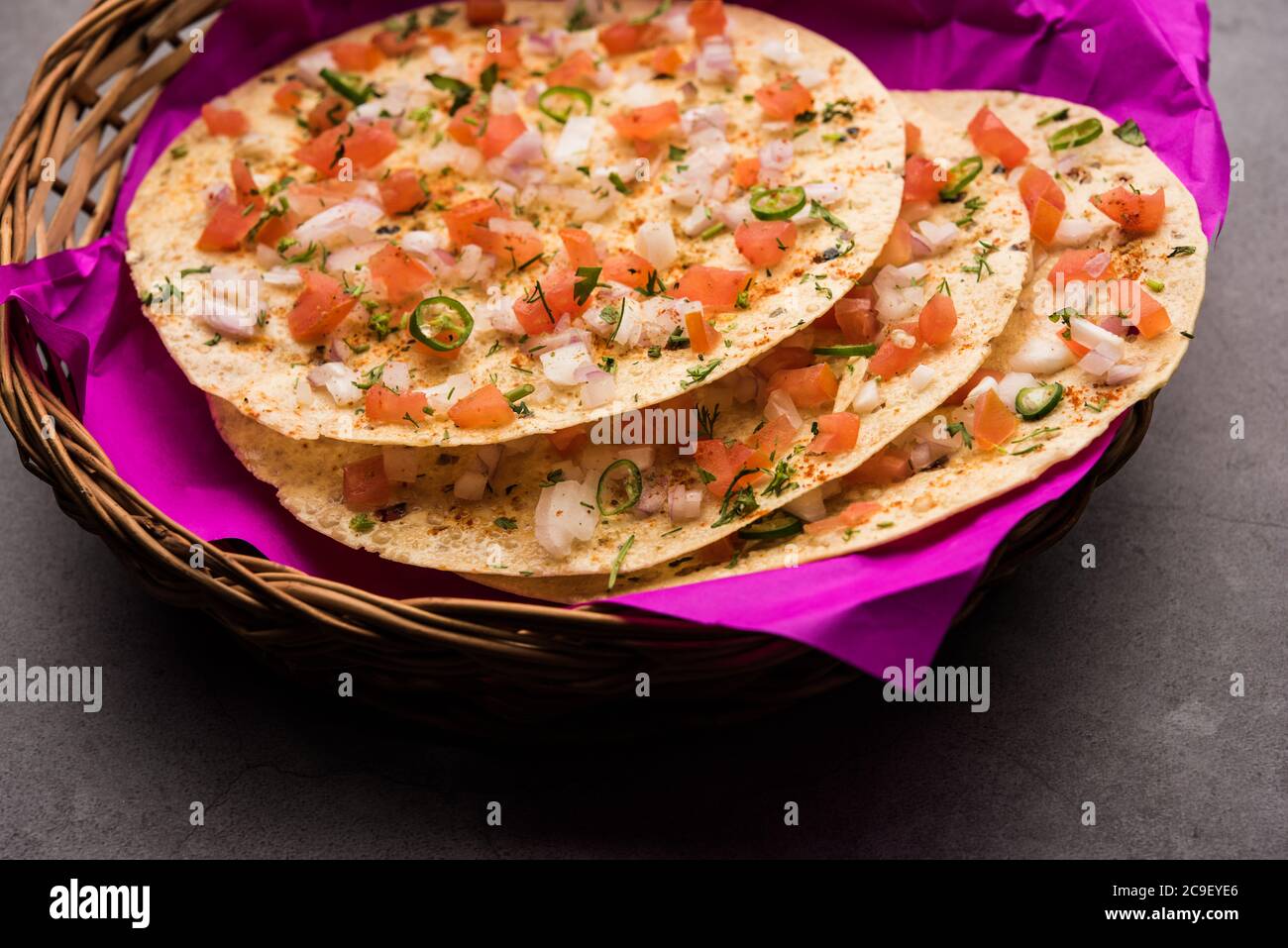Masala Papad or papadum is a delicious Indian snack made using roasted ...