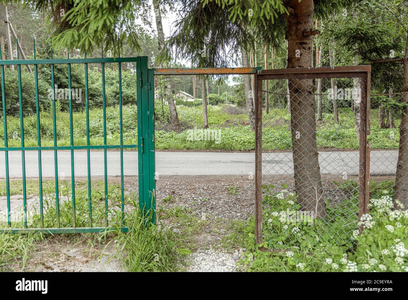 Old metal garden gate overgrown hi-res stock photography and images - Alamy