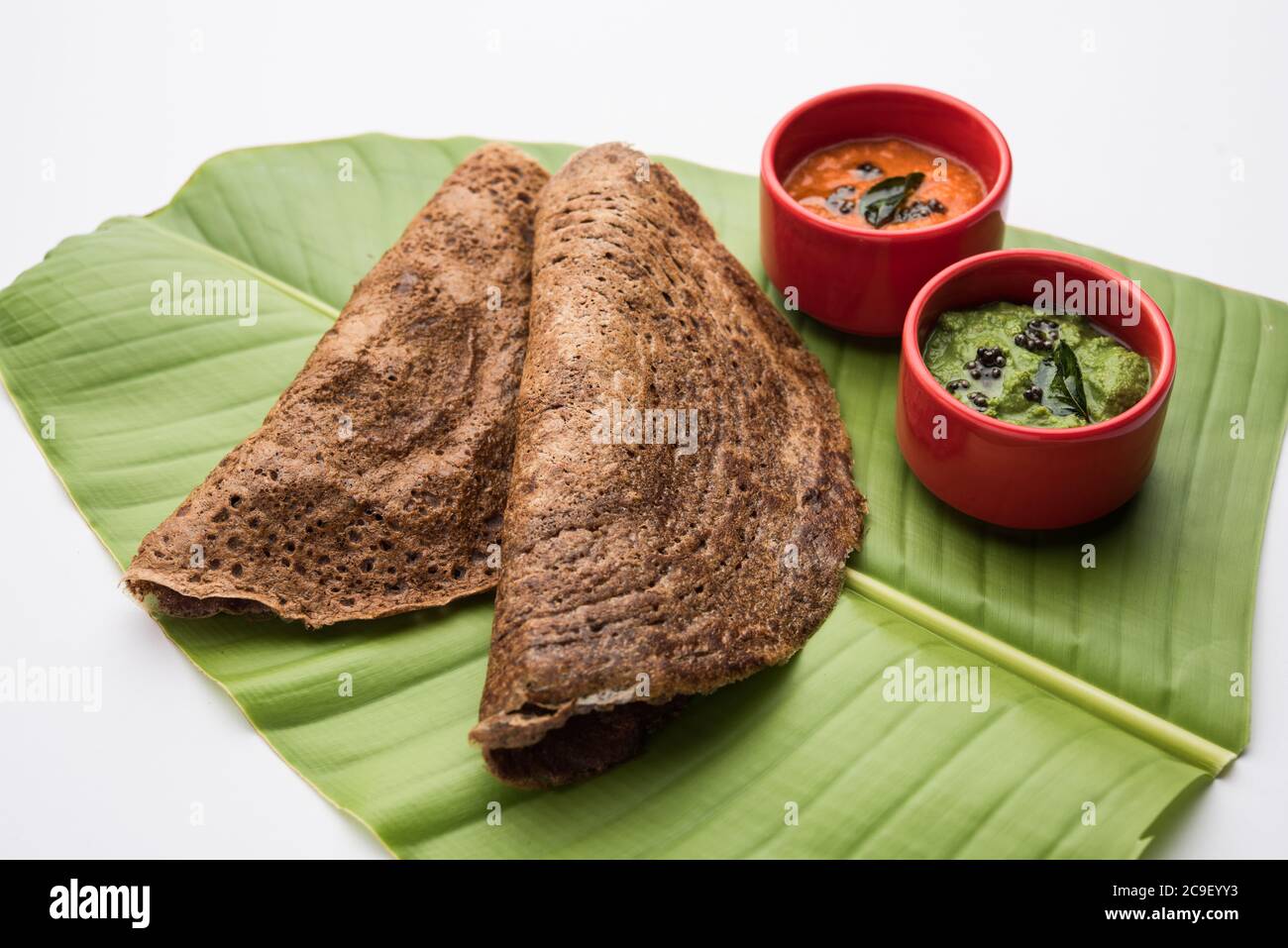 Finger Millet or Ragi Dosa is a healthy Indian breakfast served with ...