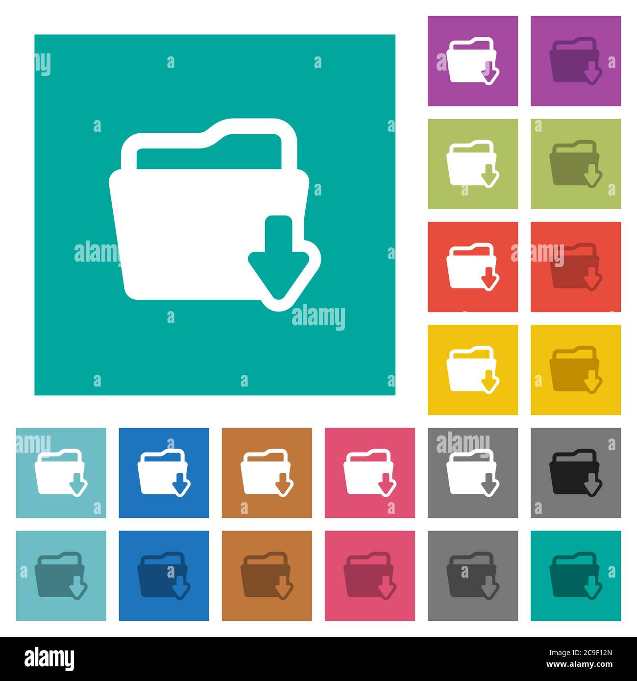 Download folder multi colored flat icons on plain square backgrounds ...