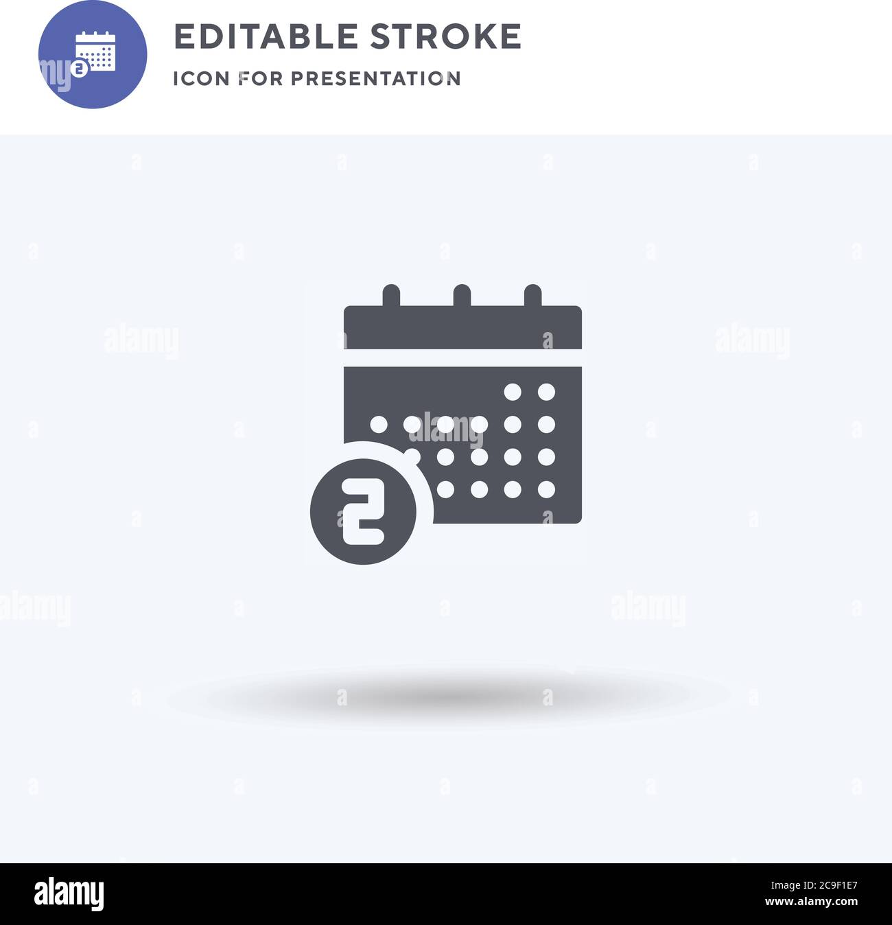 Calendar icon vector, filled flat sign, solid pictogram isolated on ...
