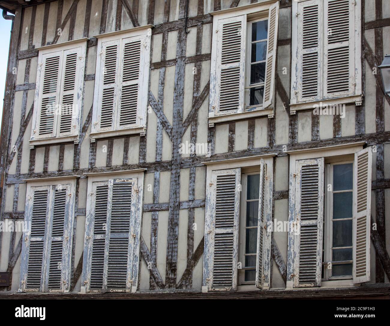 Ancient half-timbered buildings in Troyes. Aube, Champagne-Ardenne ...