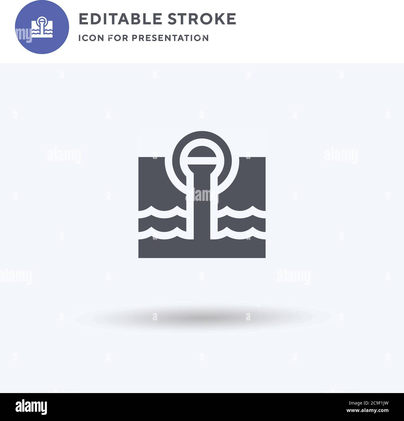 Sewer icon vector, filled flat sign, solid pictogram isolated on white ...