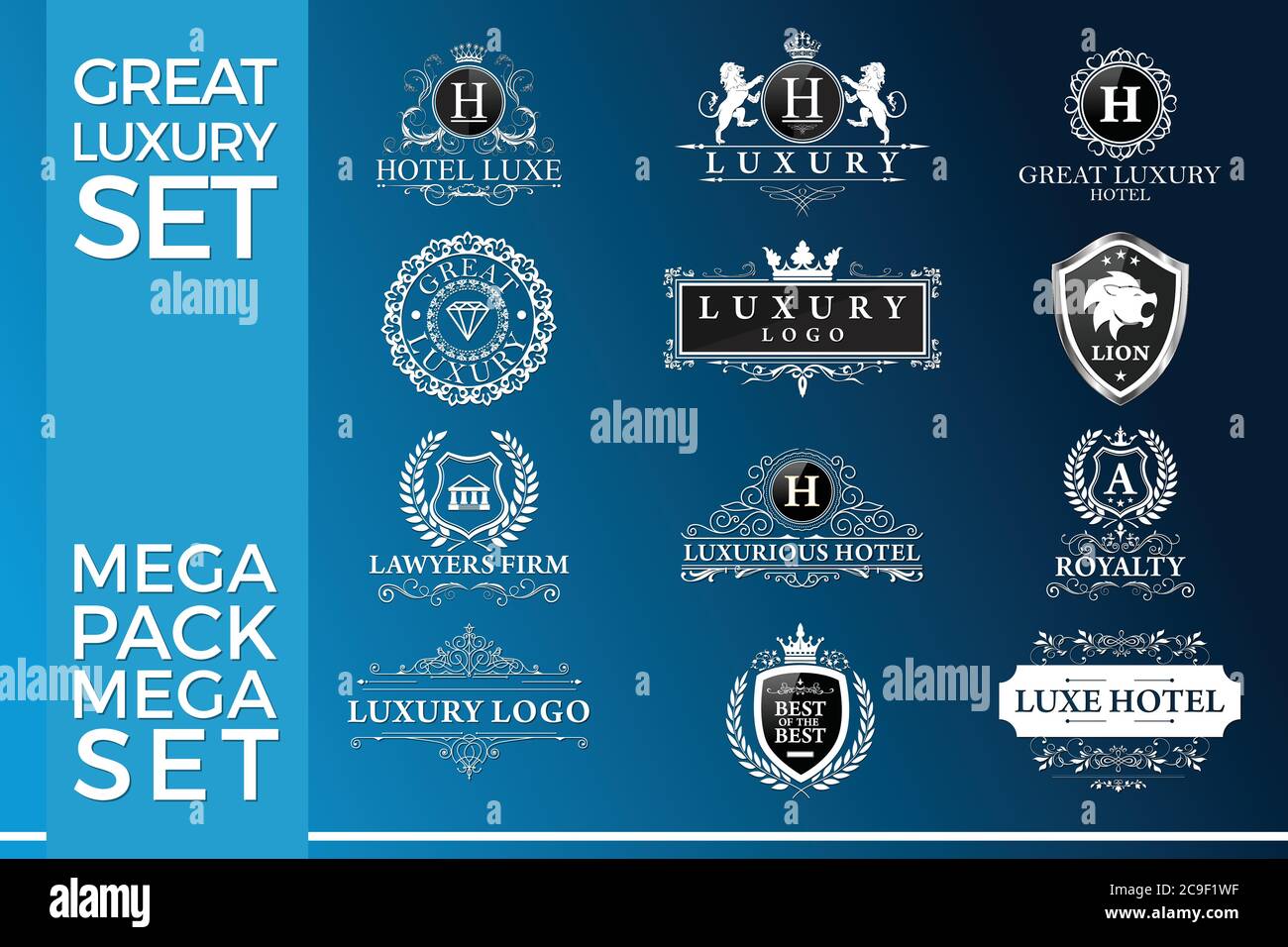Great Luxury Set, Royal and Elegant Logo Vector Design Stock Vector ...