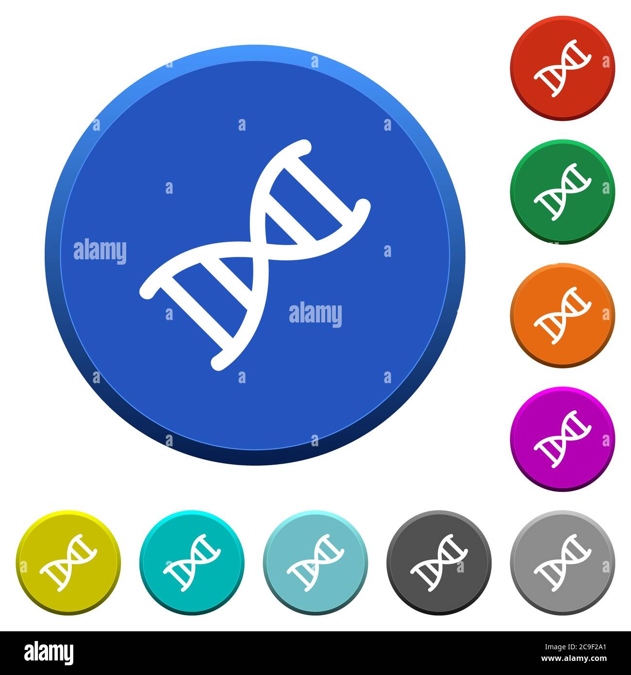 DNA molecule round color beveled buttons with smooth surfaces and flat ...