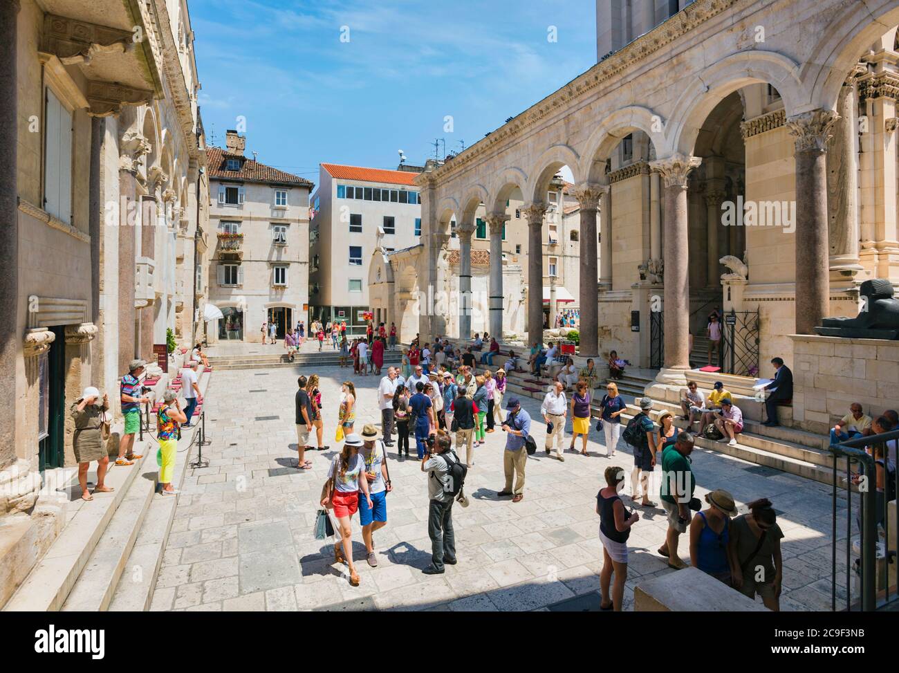 Split, Dalmatian Coast, Croatia. Peristyle or Perestil Square. The ...