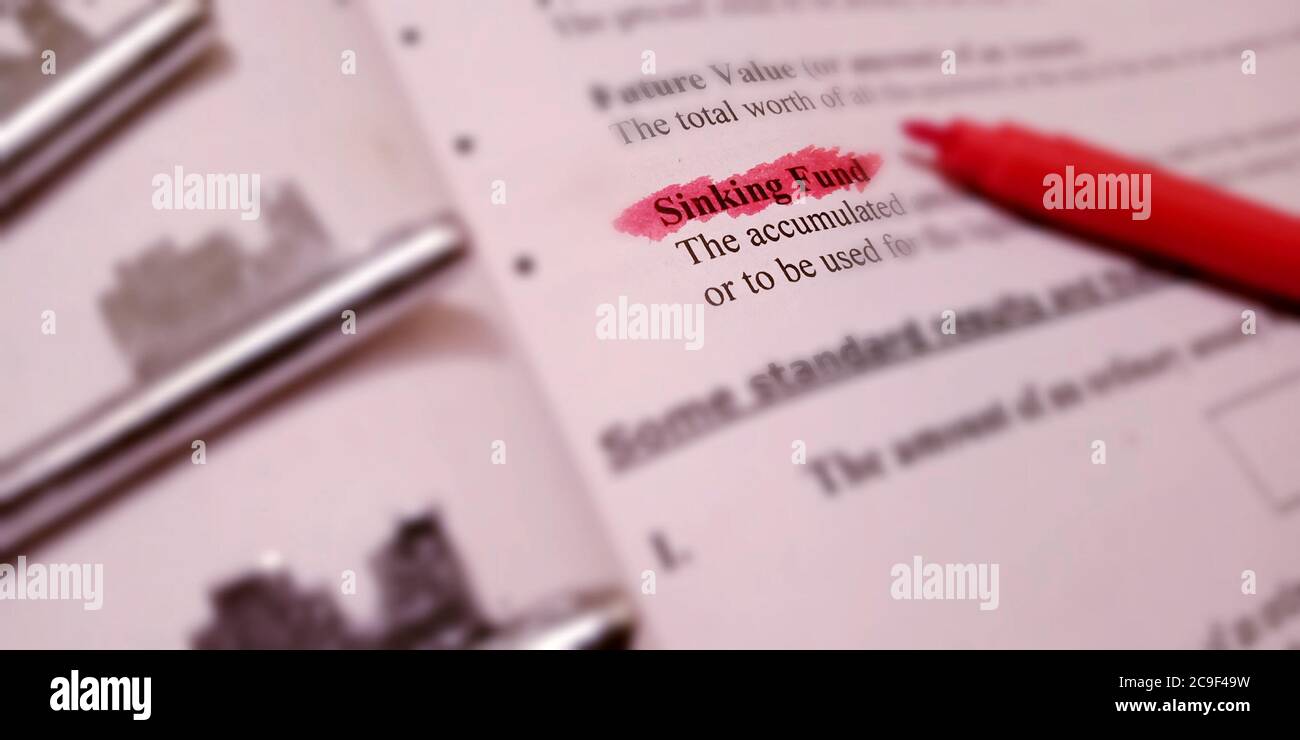 Sinking Fund mathematical reasoning terminology presented on book text ...
