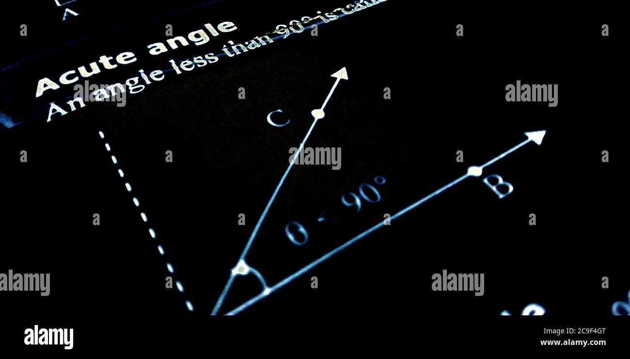 trigonometry angle maths educational text displayed on paper in english ...