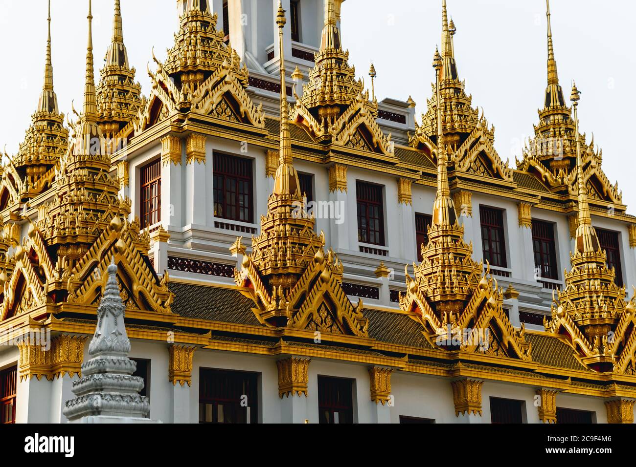 Golden Loha Prasat inside the Wat Ratchanatdaram Temple in ...