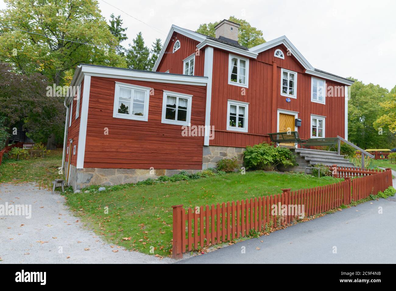 Traditional old post station house in Stockholm Sweden at Skansen Stock ...